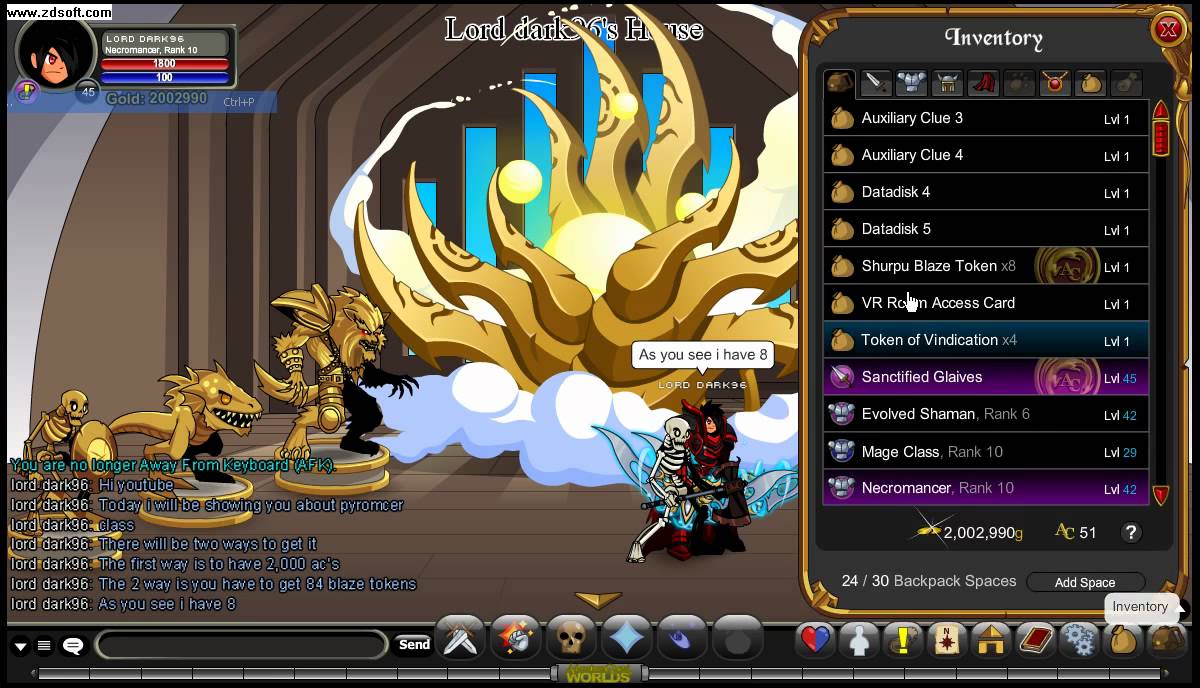 AQW- Pyromancer class review - YouTube