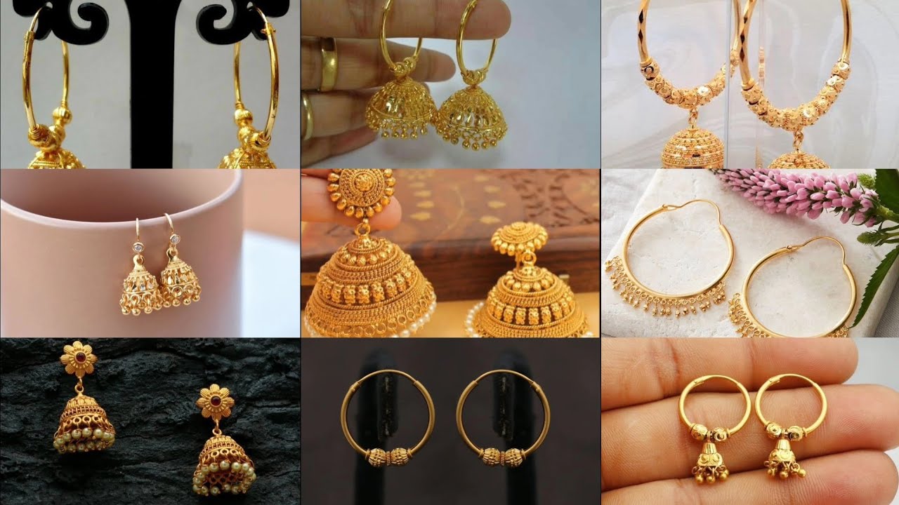 Trendy Gold Earrings designs ️ for girls ||2024 gold jewellery - YouTube