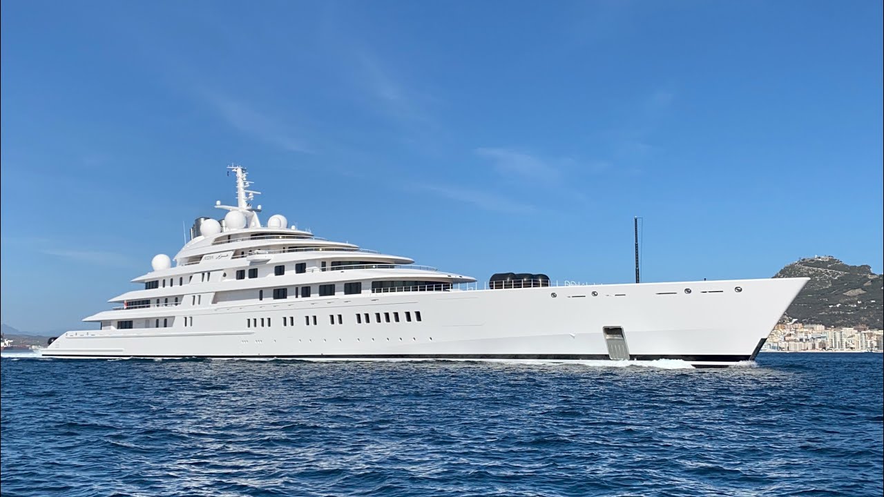 Superyacht Azzam departing Gibraltar - YouTube