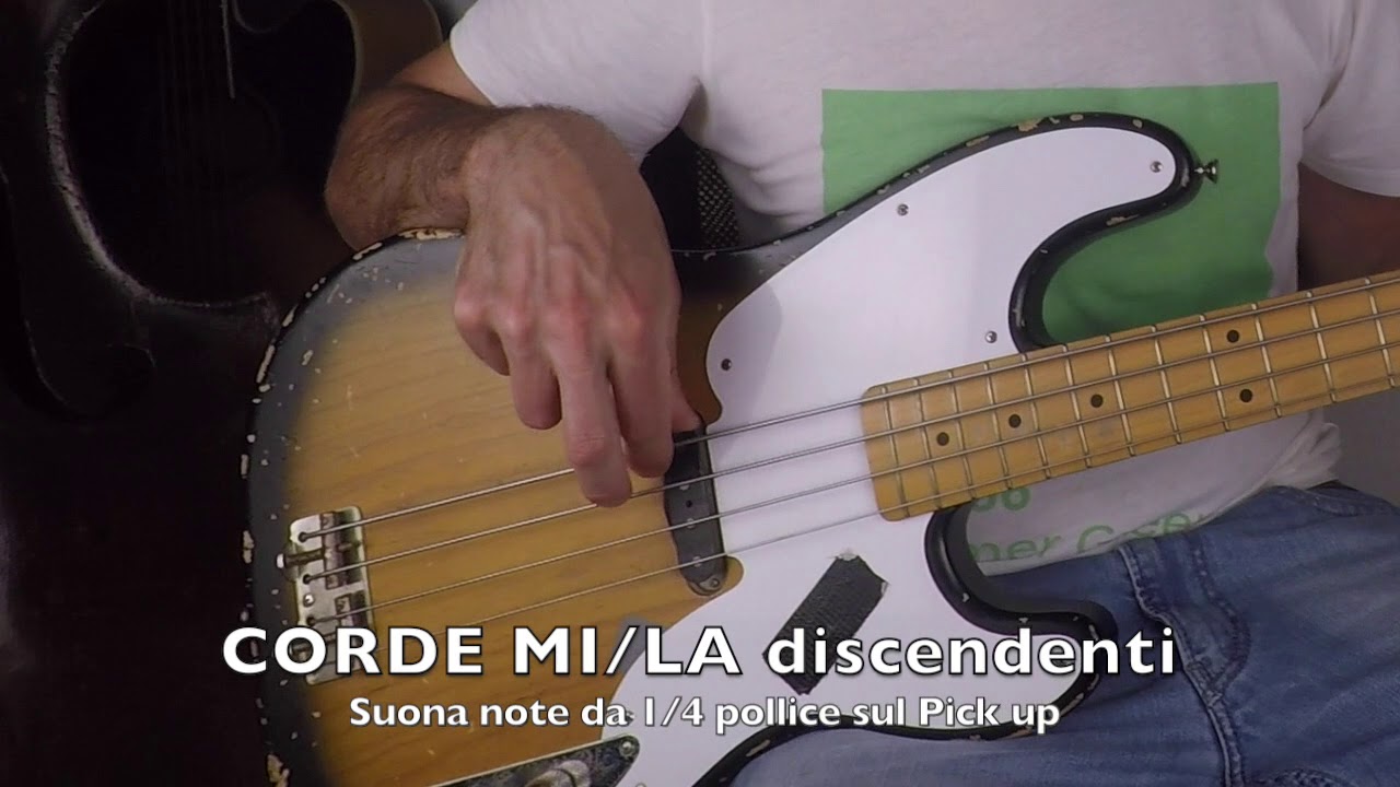 CORSO DI BASSO NEW - Base lezione 7 ex1 2 CORDE per esercitarsi - YouTube