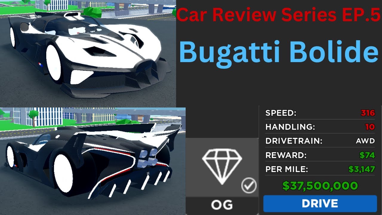 The Bugatti Bolide | Car Review Series EP.5 - Roblox Car Dealership ...