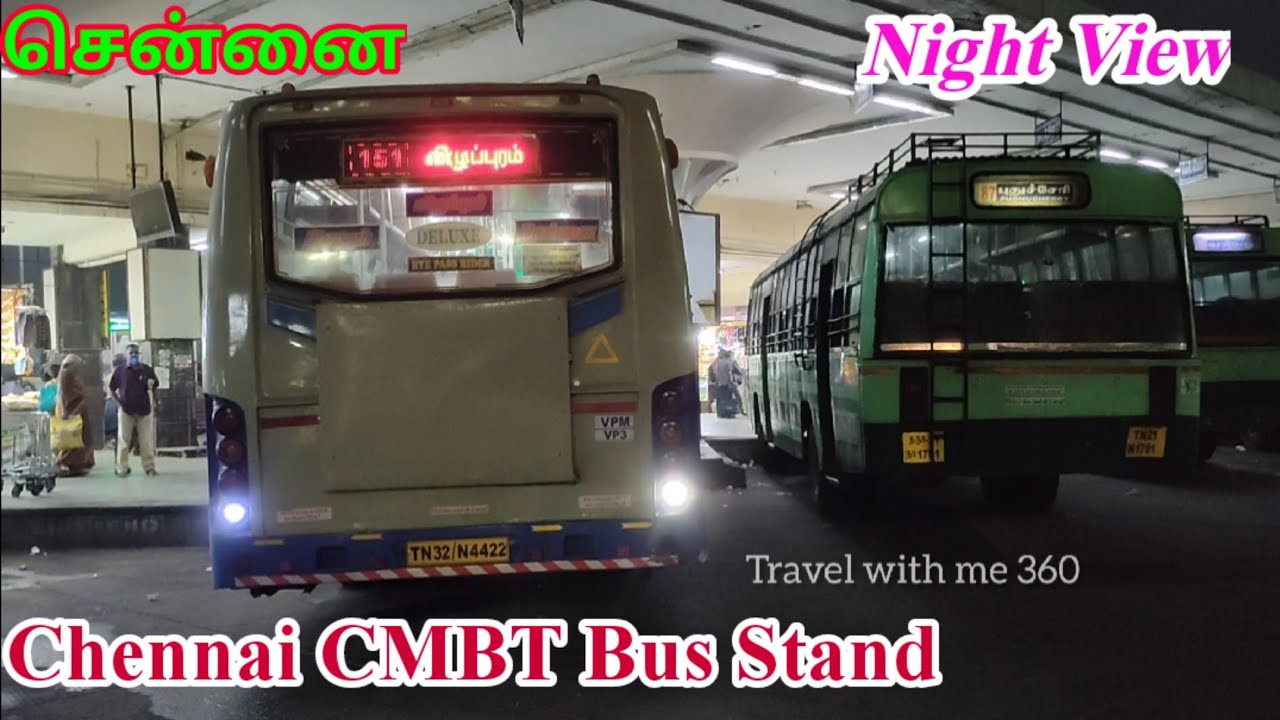 Chennai Koyambedu Bus Stand in Night View | CMBT Bus Terminal | சென்னை ...