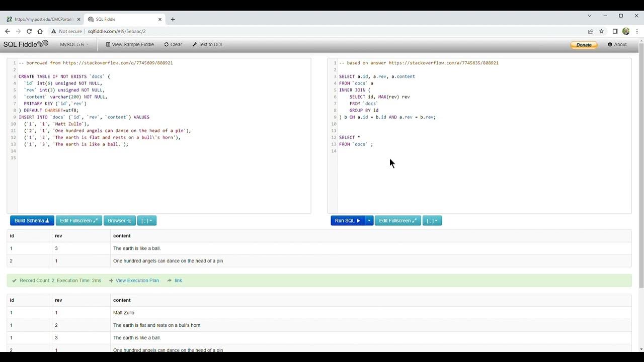 SQL Fiddle video - YouTube