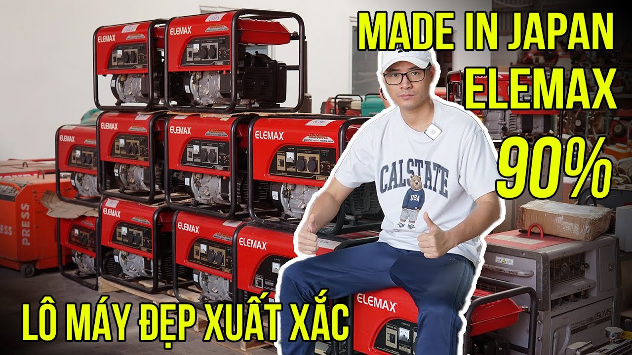Lô Máy Phát Điện Elemax Công Suất 3Kva Nhật Bãi Chạy Điều hòa 12000 BTU Cực Đẹp - YouTube