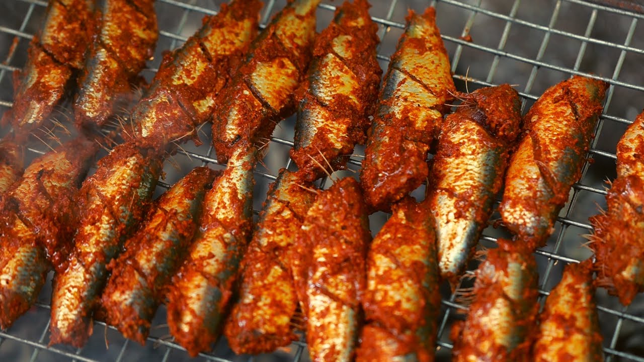 SARDINE GRILLED FISH | WHOLE FISH FRY | WILD GRILLED FISH FRY | - YouTube