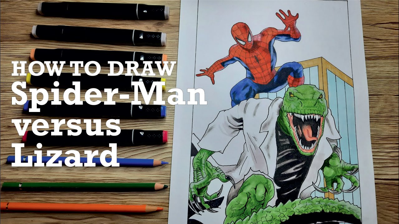 Lizard Man Spiderman Drawing