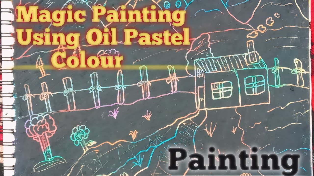 How To Draw Magic Painting Using Oil Pastel Colour || Magic Painting ...
