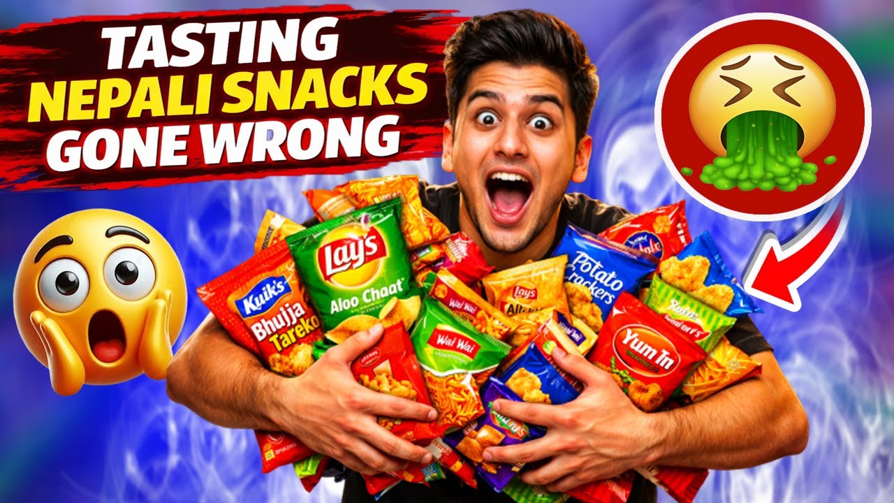 Eating NEPALI snacks gone wrong 🤒l Indian eating NEPALI snacks l Trying ...