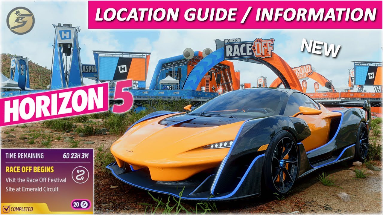 Forza Horizon 5 RACE OFF FESTIVAL SITE at Emerald Circuit LOCATION ...