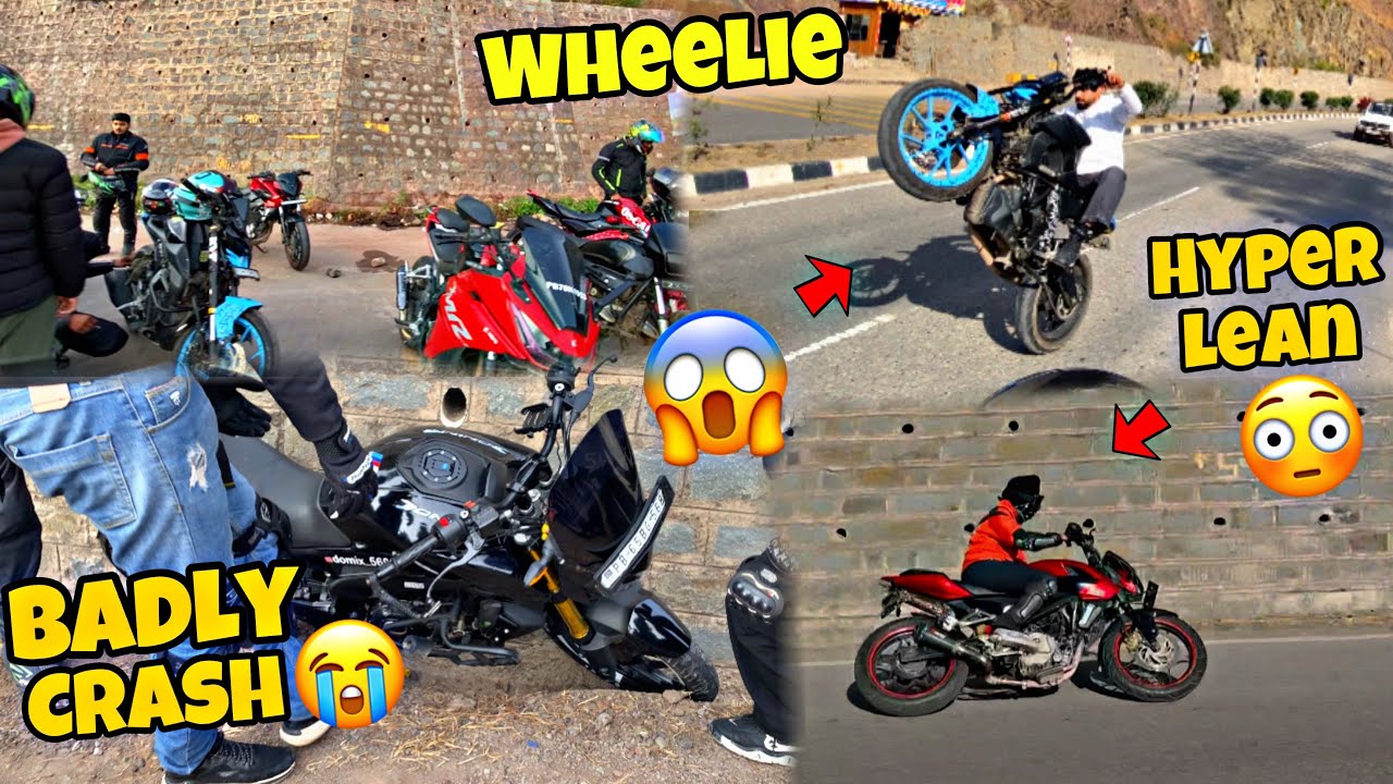 SUNDAY RIDE BADLY 2 CRASH💔| STUNTS WITH BIKES 💀🌪️| NS 200 CORNERING🥶 ...