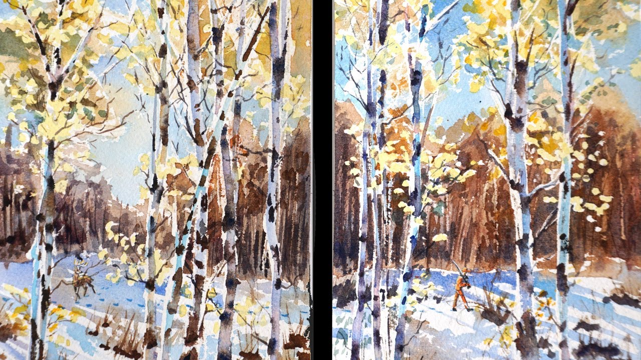 TWO PAINTINGS AT ONCE? How & why + timelapse - YouTube