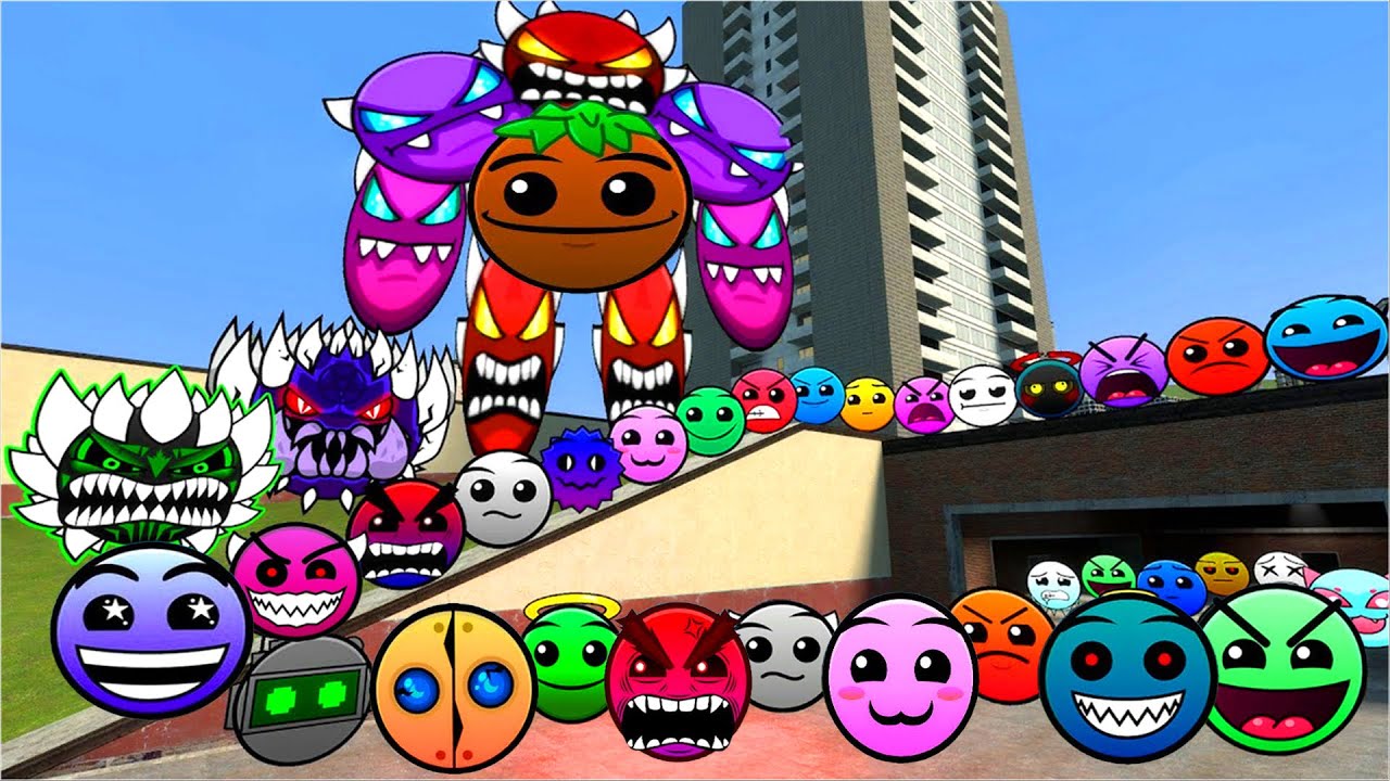 Geometry Dash and Lobotomy Dash Nextbots Family Chase me Gmod - YouTube