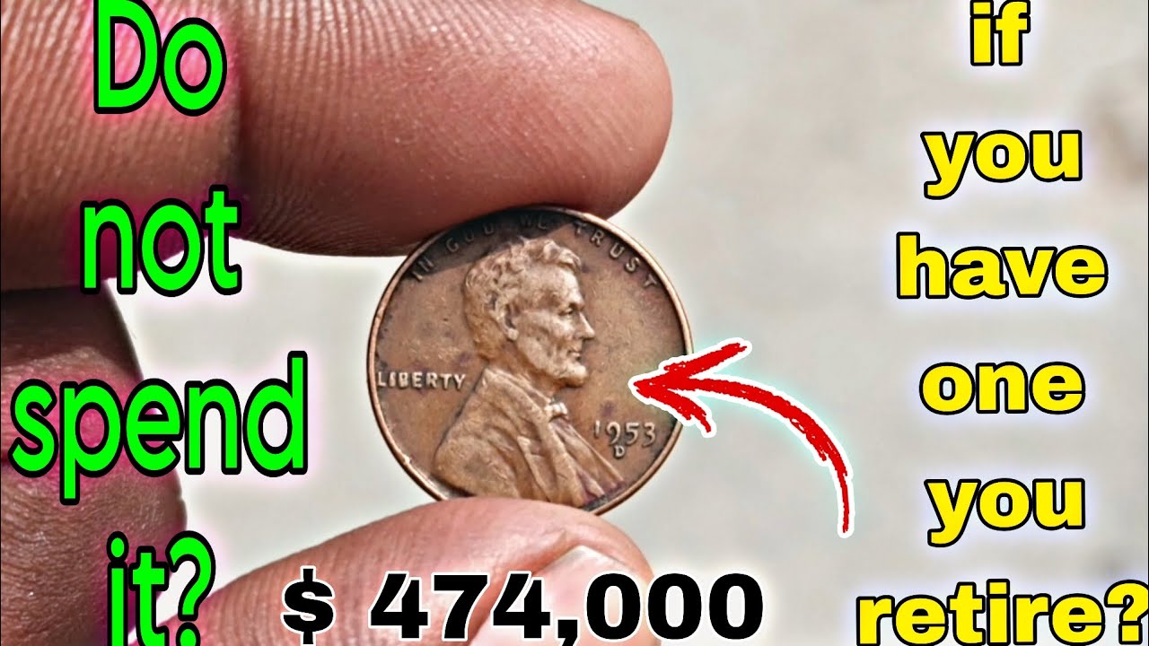 One cent coin united state of America 1953 ingood condition wheat penny ...