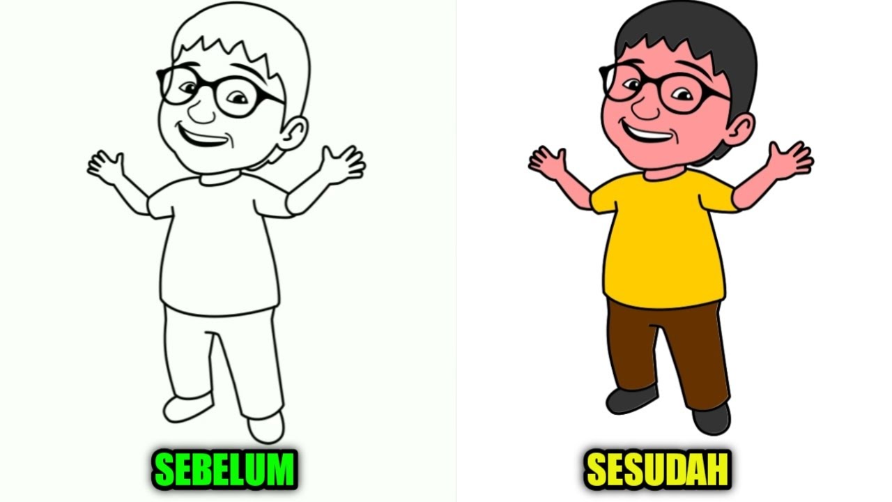 Mewarnai gambar upin dan ipin (ehsan) | belajar mewarnai gambar ehsan teman upin dan ipin - YouTube