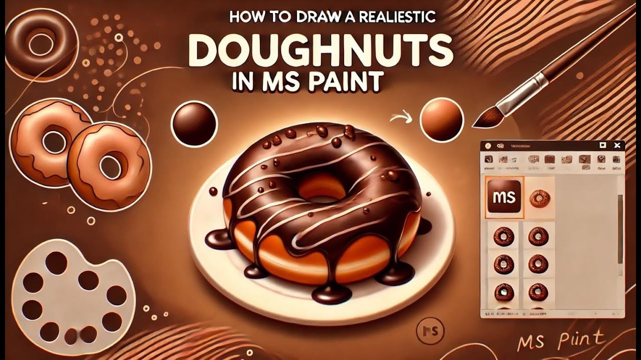 "🎨 How to Draw a Realistic Doughnut in MS Paint 🍩 | Easy Step-by-Step ...
