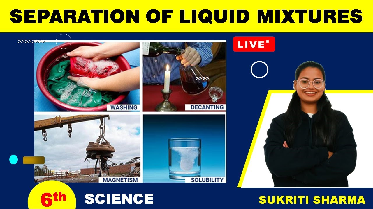 SEPARATION OF LIQUID MIXTURES | SCIENCE | CLASS 6TH | SUKRITI MA'AM ...
