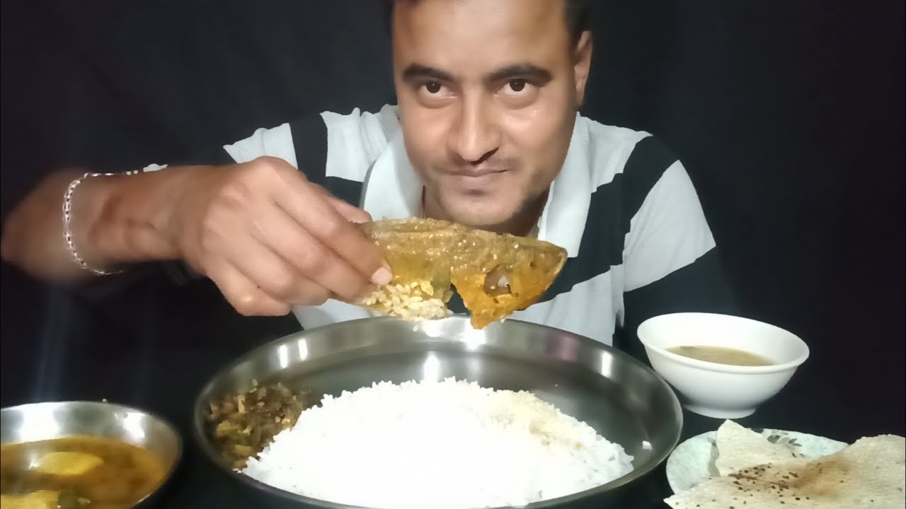 Fish Rice Eating || Dal Rice Papad Eating || Ram Eating Show || 🙏 - YouTube