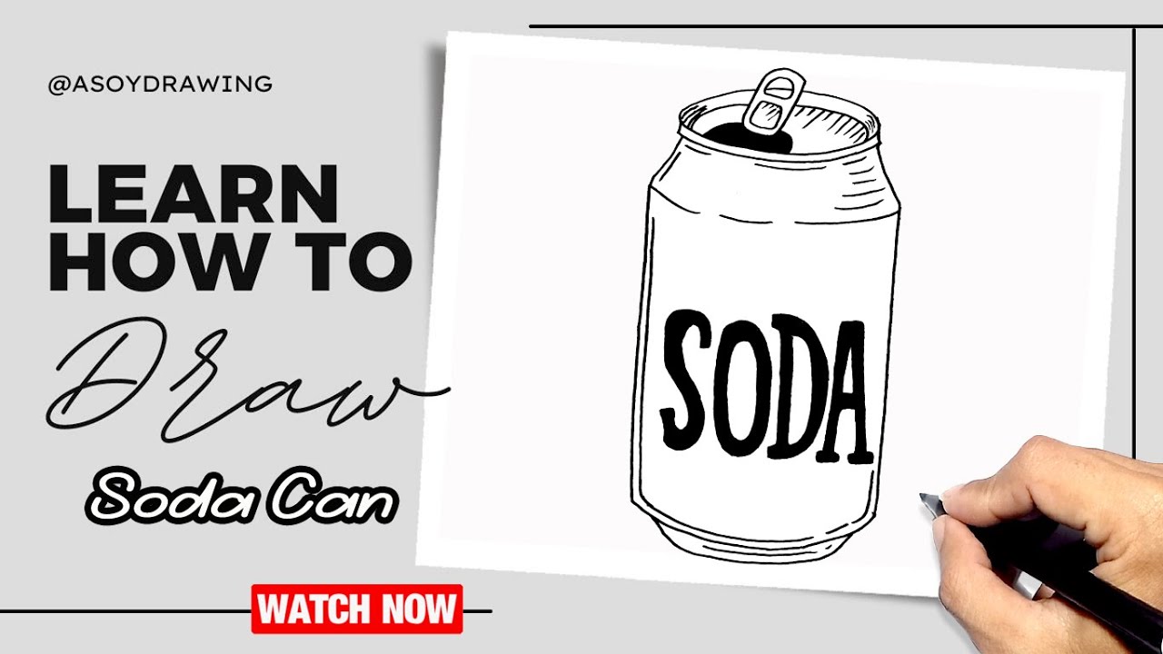How To Draw A Soda Coke Can Drawing For Beginners | Pencil Sketch Step