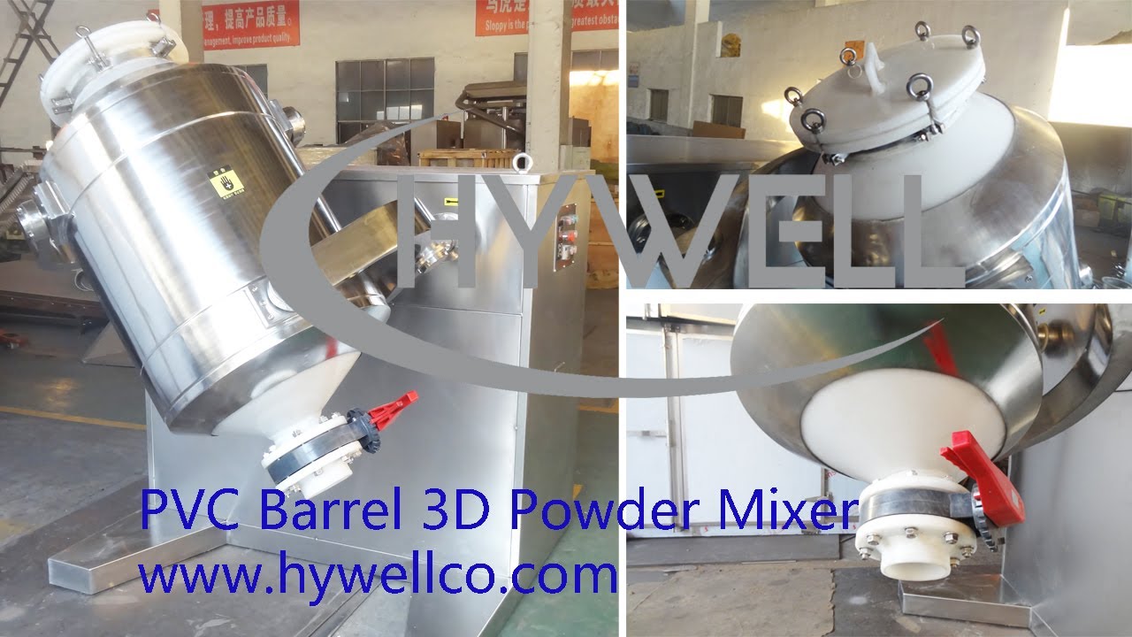 PVC Barrel Powder Mixer / PVC material 3D Powder Mixer - YouTube