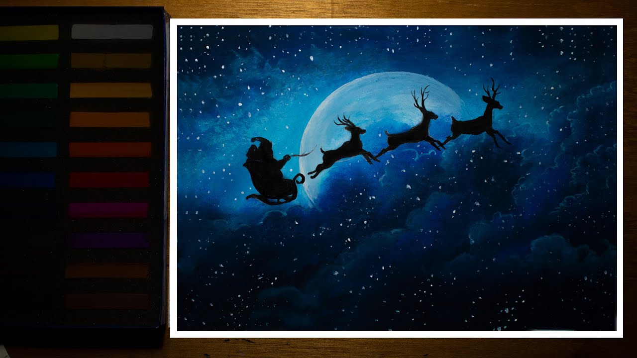 night before christmas drawings | Happy New Year! | santa claus scenery ...