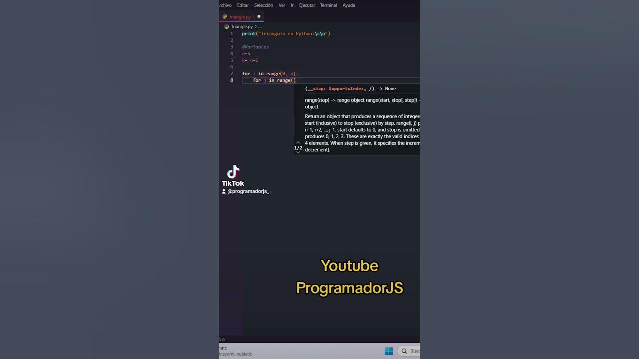 Como hacer un Triangulo en Python | ProgramadorJS - YouTube