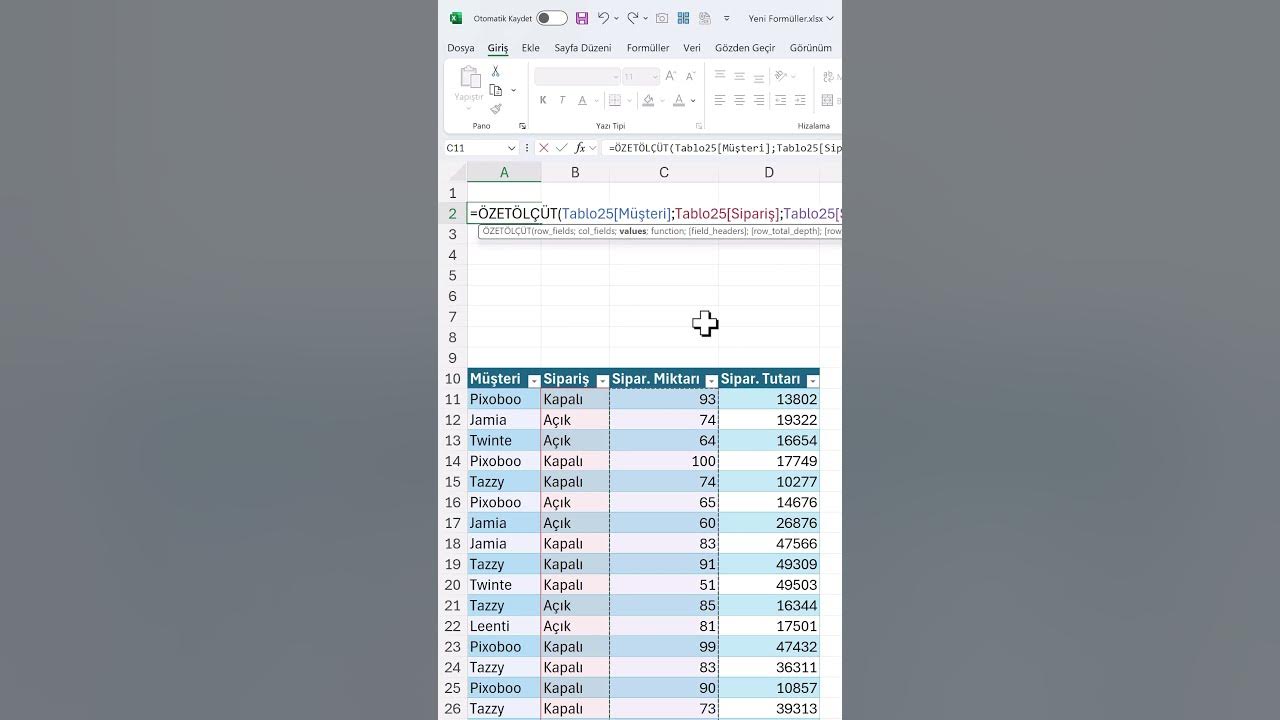 Pivot Table Yerine Bu Formülü Kullanın #exceldersleri #excel #exceltips #microsoft #exceltricks ...