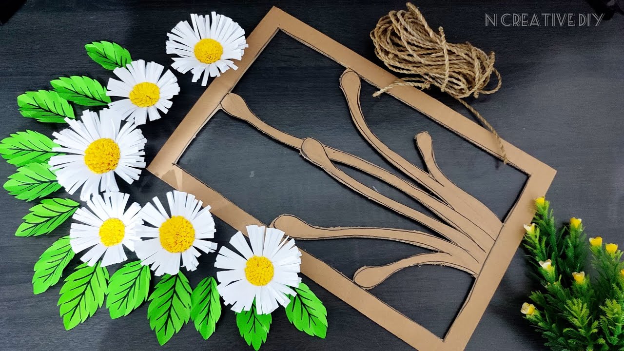Unique wall hanging craft | Paper craft for home decor | Paper flower ...