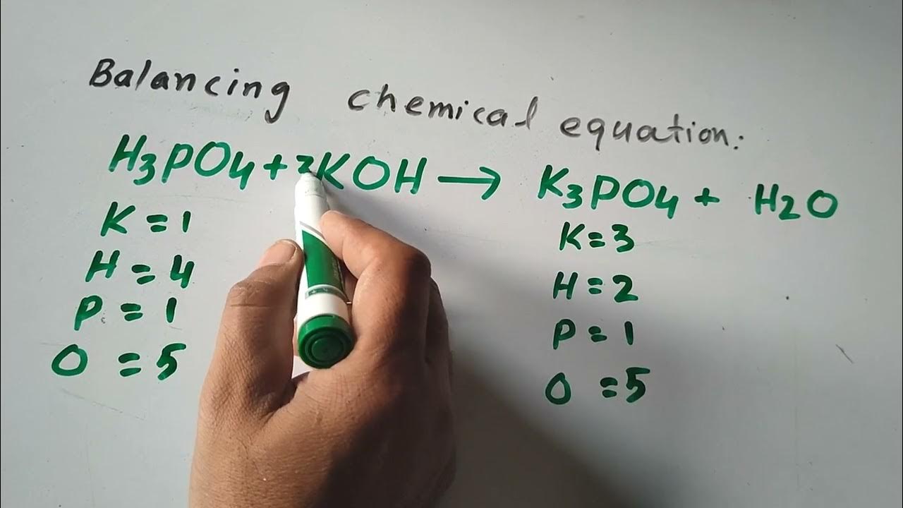 Balancing equation H3PO4+KOH = K3PO4+ H2O | Acid base reactions - YouTube