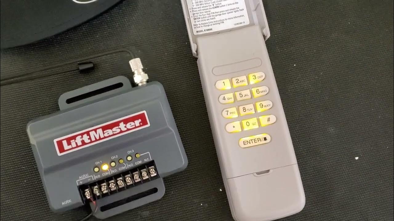 Liftmaster Wireless keypad 877MAX / 878MAX - YouTube