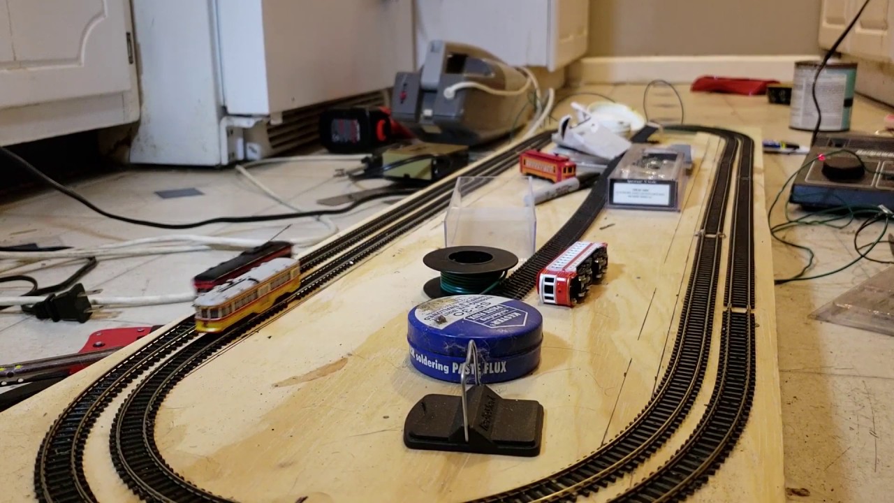 Progress Update on the 1' x 4' N scale trolley layout - YouTube