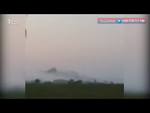 Ağdam rayonunundakı qəsəbəyə mərmi düşmə anı