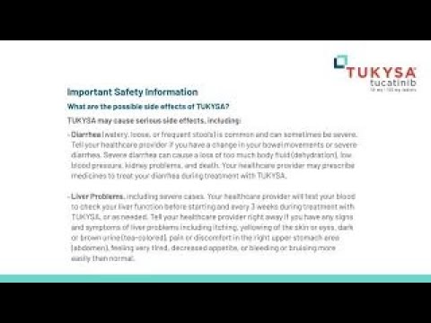 TUKYSA® (tucatinib) tablets Indication and Important Safety Information ...