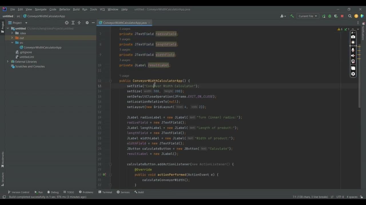Make a Conveyor Width Calculation Software | Java Program - YouTube