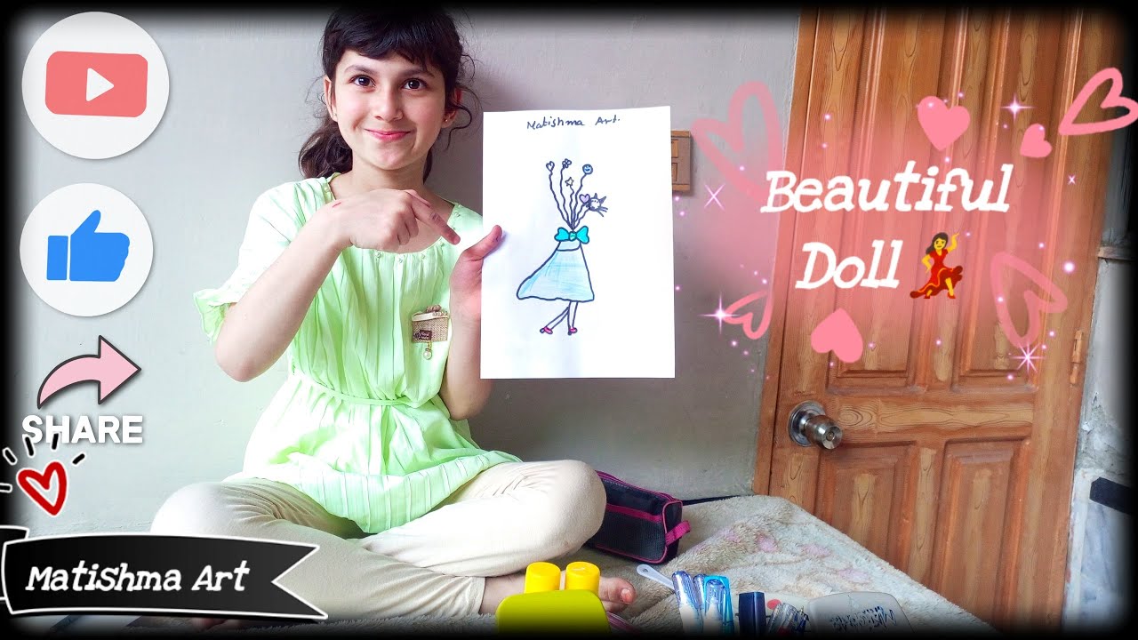 How to Draw a Cute Doll | Easy Drawing step by step | @MatishmaArt-12 # ...