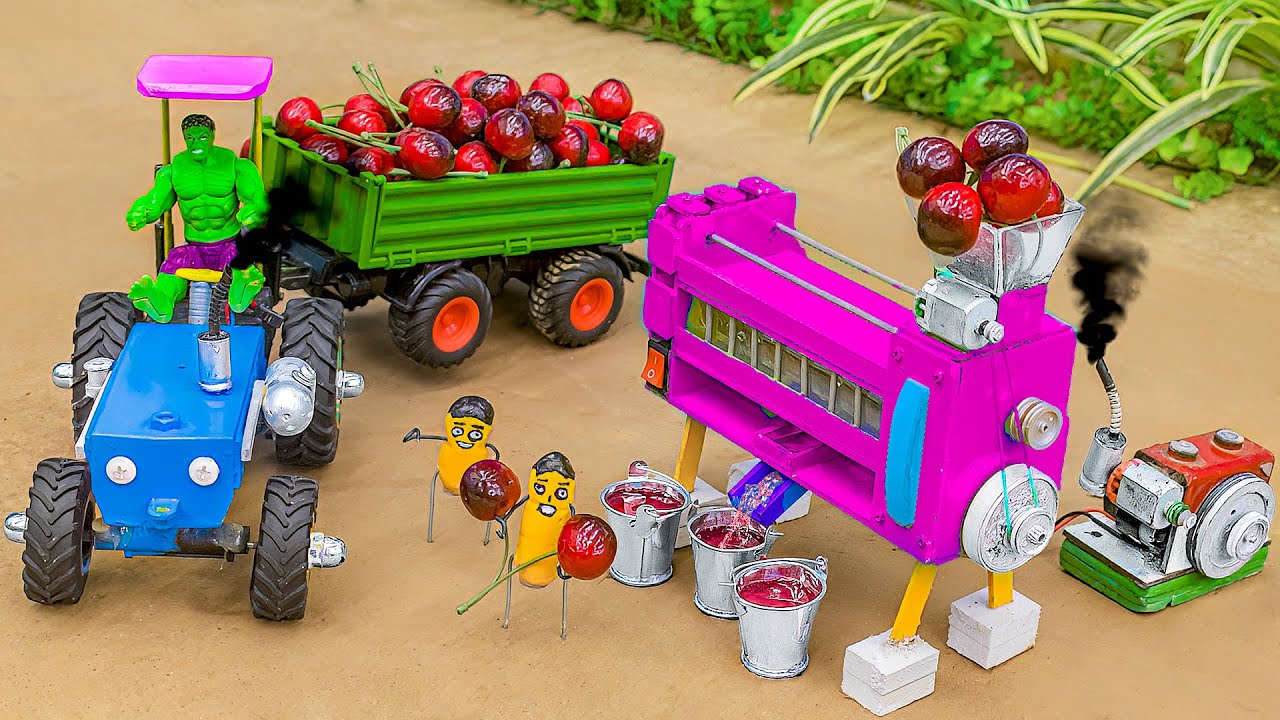Diy tractor making mini fruit juicer machine science project | DIY ...