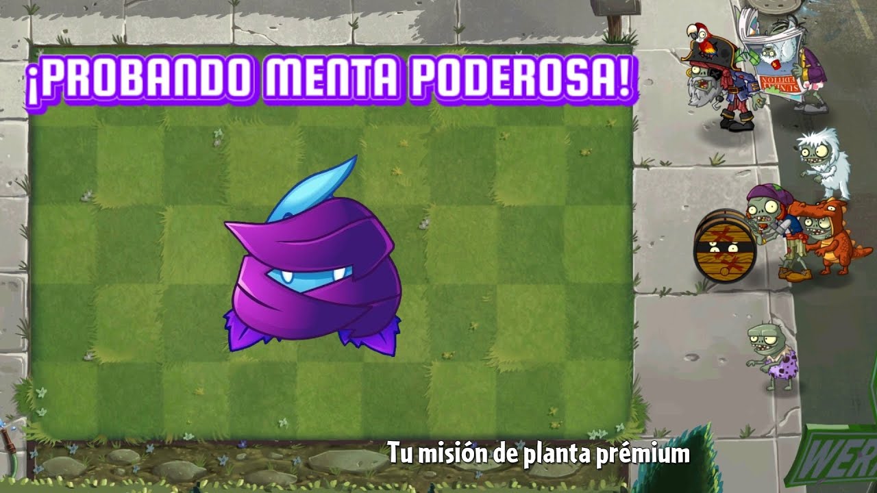 Pvz2 Probando Encubri-Menta Nivel 1 & Nivel 10 [Misión Menta Poderosa ...
