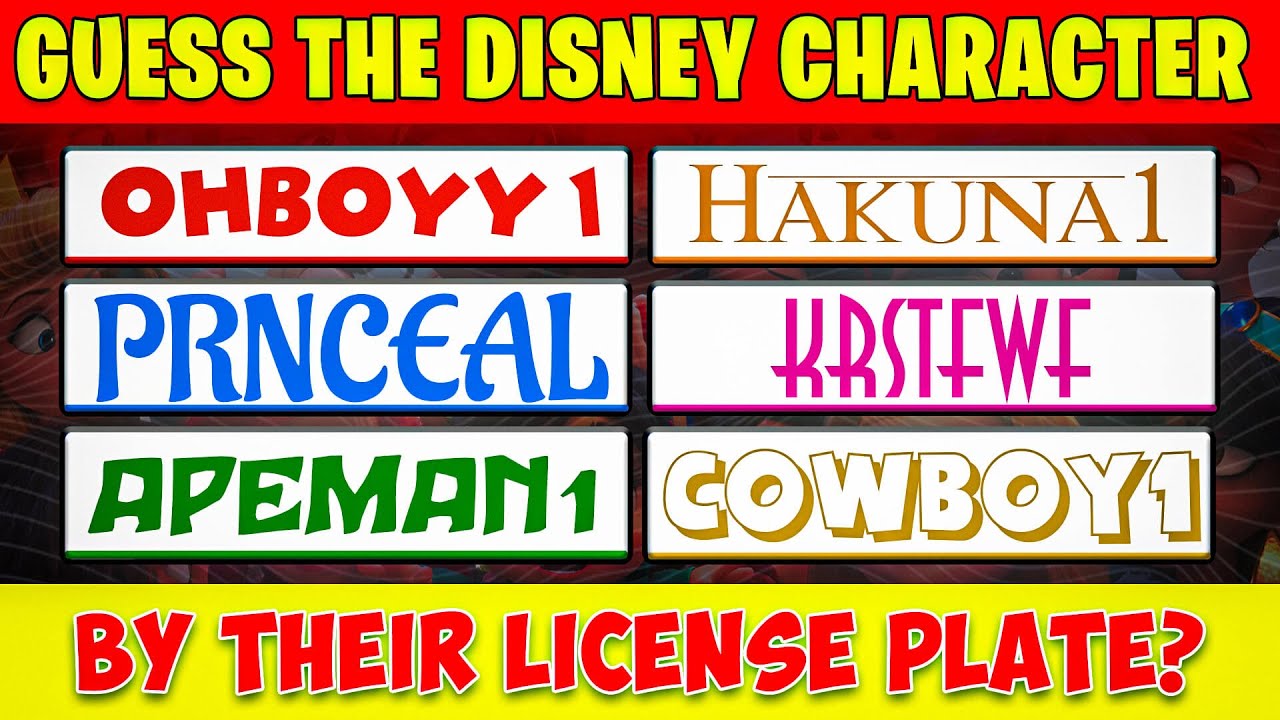 Can You Guess the Disney Character from Their License Plate? - YouTube