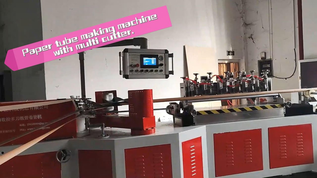 spiral kraft paper tube making machine - YouTube