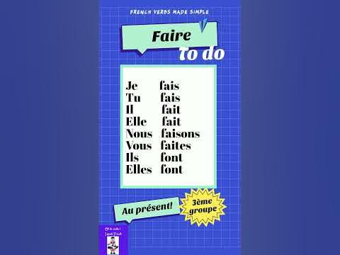 Conjugaison du Verbe Faire (to do or to make)au Présent / Conjugation ...