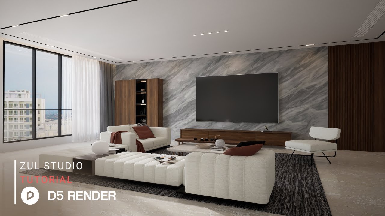 D5 Render realistic interior rendering tutorial | livingroom 168 - YouTube