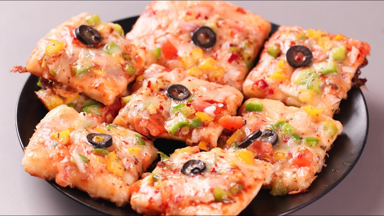 MINI PIZZA SQUARE ON TAWA | EGGLESS & WITHOUT OVEN | VEGETABLE MINI ...