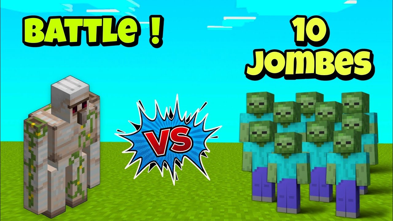 Iron Golem Battle Hordes Of Zombies In Minecraft | Can The Iron Golem ...
