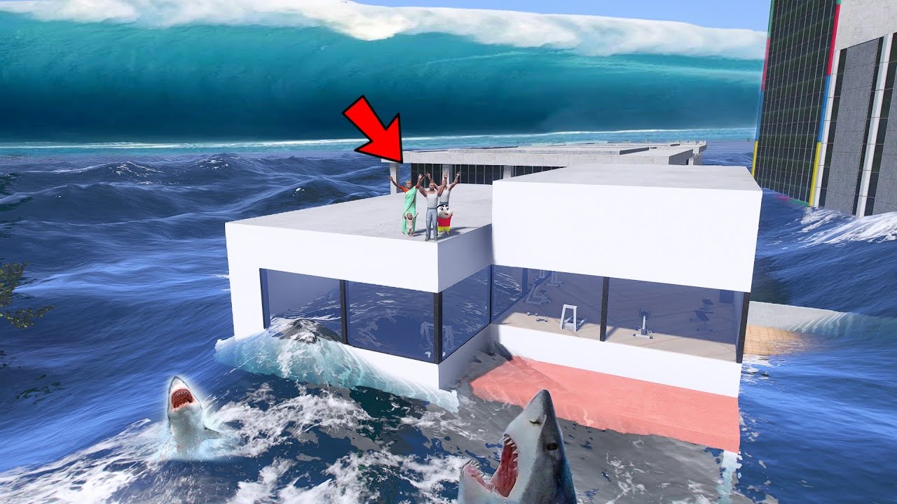 Franklin House Stuck in Tsunami in Indian Bike Driving 3D - YouTube