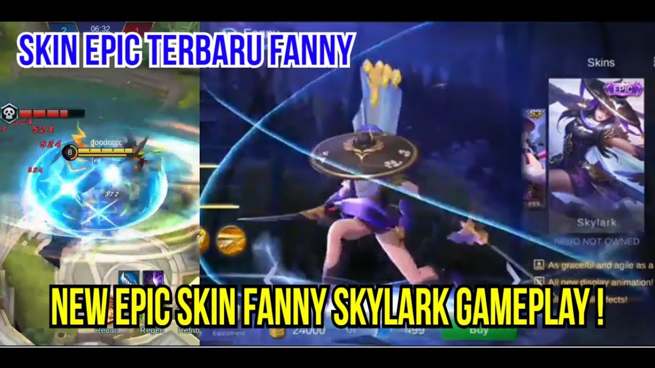 GAMEPLAY NEW EPIC SKIN FANNY SKYLARK ! MOBILE LEGENDS - YouTube