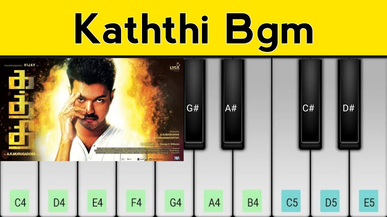 Kaththi Bgm | Easy Piano Tutorial | Vijay Thalapathy - YouTube