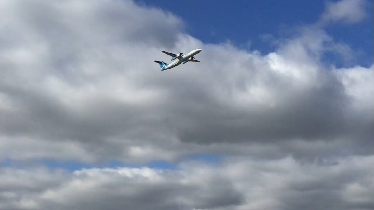 Cobham Dash 8 Q400 Taking Off Early At Adelaide International Airport ...