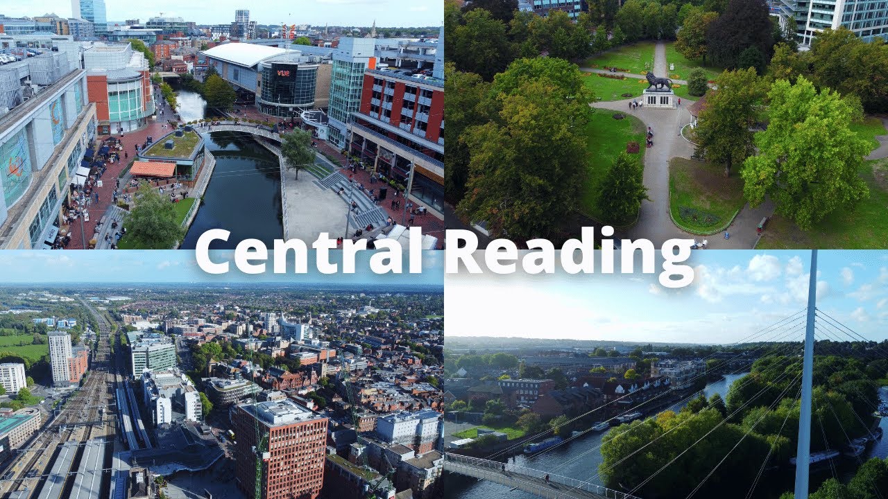 Central Reading, Berkshire│4K UHD Stock Drone Footage - YouTube