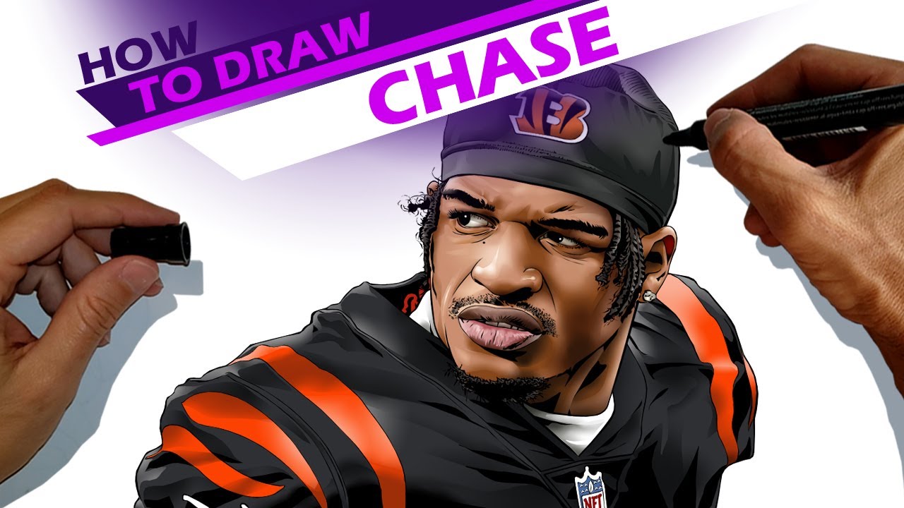 Ja'Marr Chase, player for the NFL's Cincinnati Bengals - How to draw ...