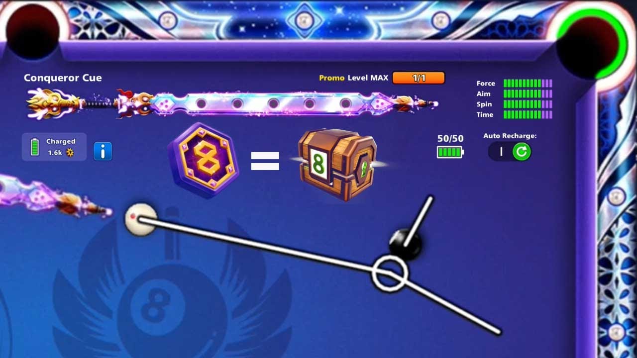 8 ball pool Conqueror Cue Level Max Free 🙀 From Miniclip - YouTube