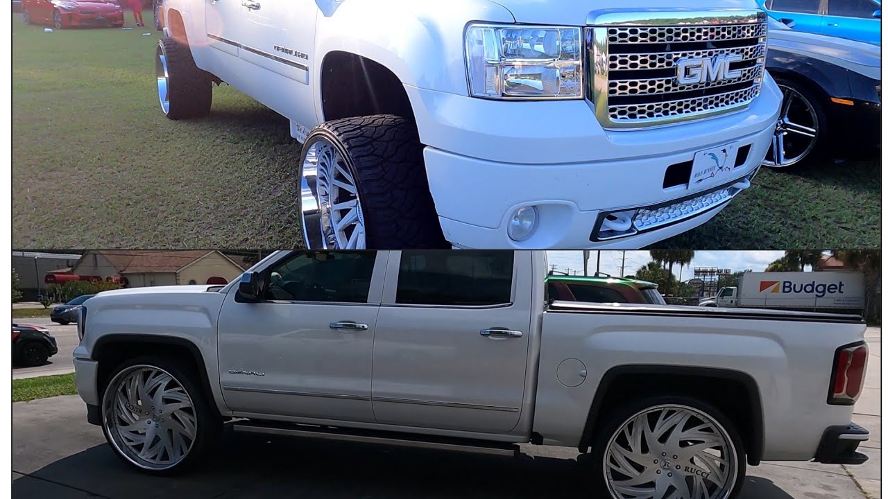 Denali HD on 26s x 14 vs Denali 6.2 on 30s Rucci Wheels - YouTube